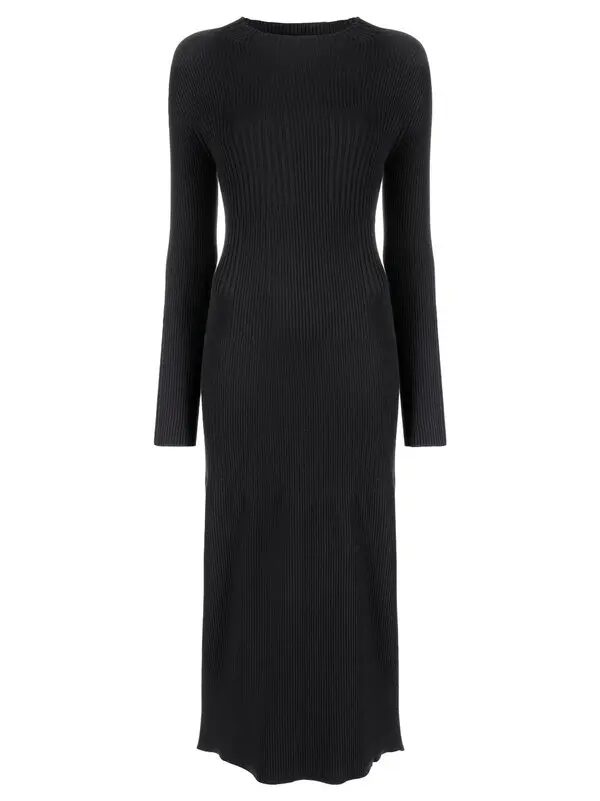 AERON Lara Open-back Knitted Dress - Black