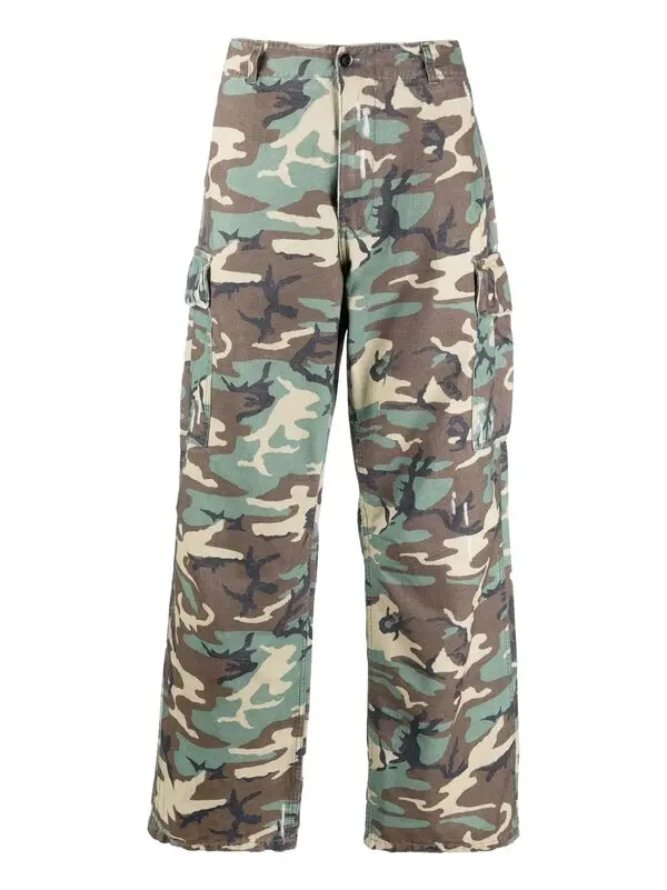 ERL Camouflage Straight-leg Cargo Trousers - Green