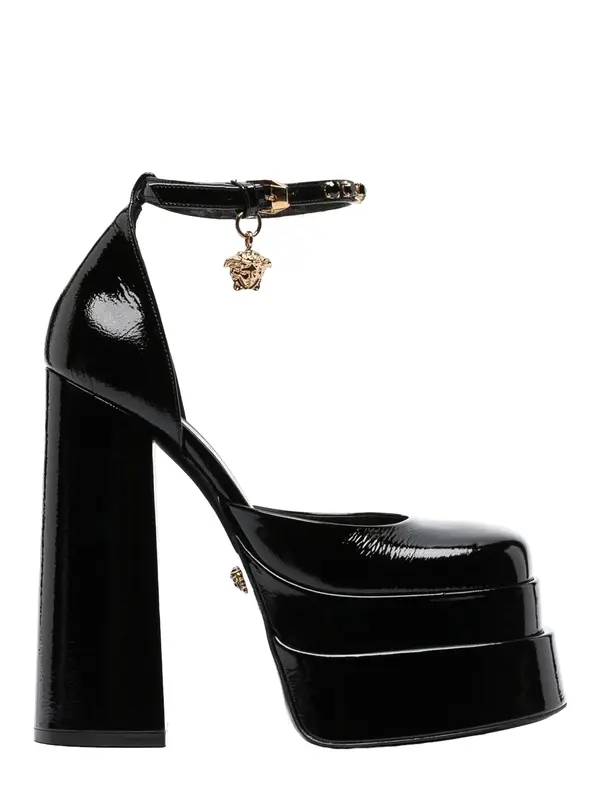 Versace Medusa Aevitas 160mm Leather Platform Pumps - Black