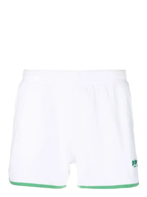 SPORTY & RICH Contrast Trim Track Shorts - White