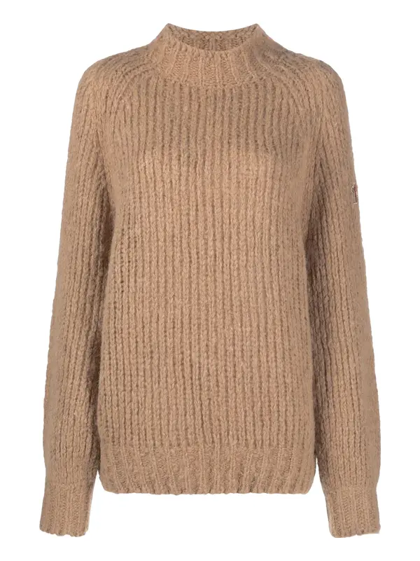 Moncler Open-knit Wool Jumper - Brown