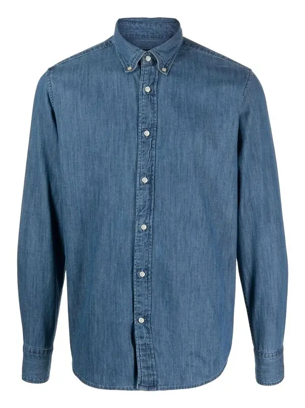 DEPERLU Chambray Button-up Shirt - Blue