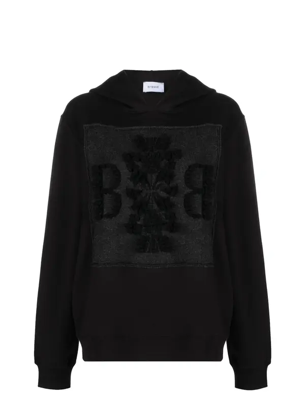 BARRIE Logo-patch Cotton Hoodie - Black