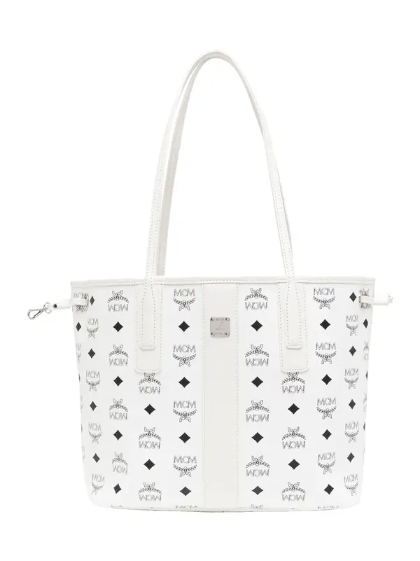 Mcm Small Liz Reversible Tote - White