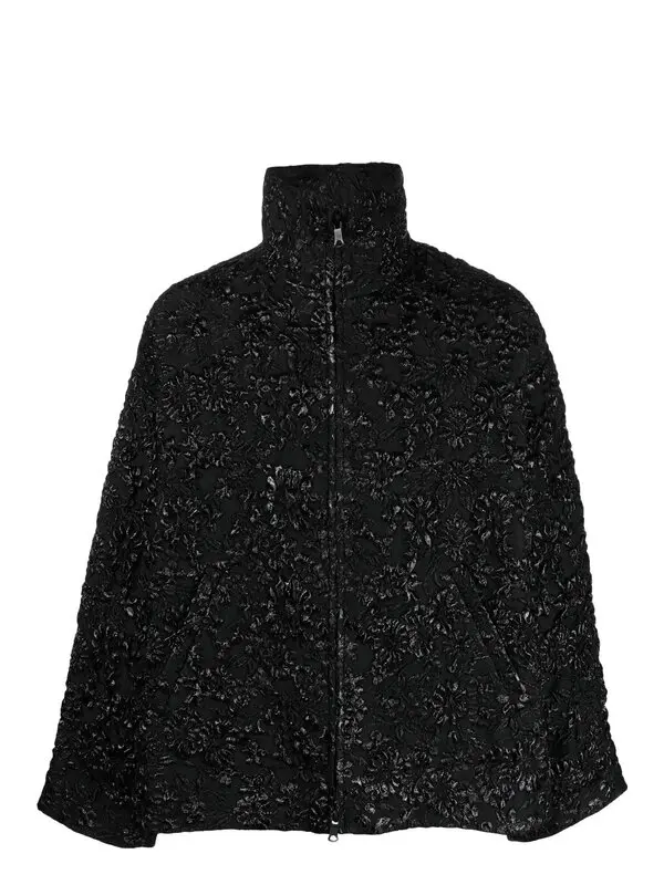 Valentino Garavani Floral-jacquard Brocade-effect Jacket - Black