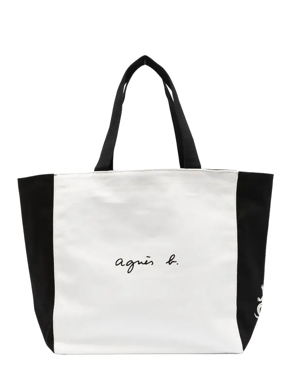 AGNÈS B. Colour-block Tote Bag - White