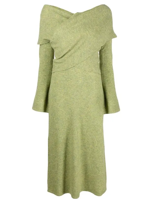 Cult Gaia Zennie Draped Knit Midi Dress - Green