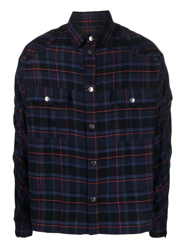 GMBH Plaid-check Print Shirt - Blue