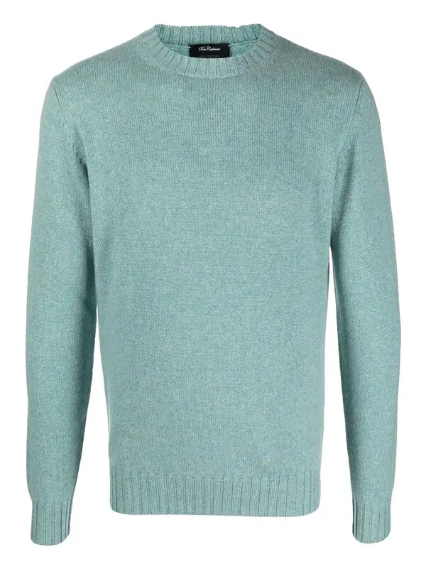 DELL'OGLIO Crew Neck Cashmere Jumper - Blue