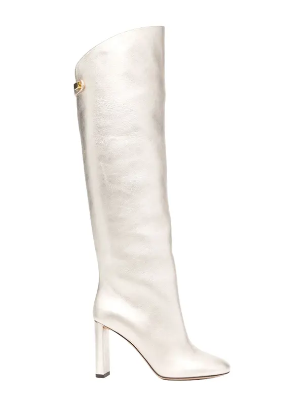 MAISON SKORPIOS Adrianna 90mm Knee-high Boots - Gold