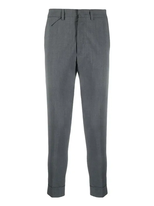 LOW BRAND Melange-effect Tailored Trousers - Grey