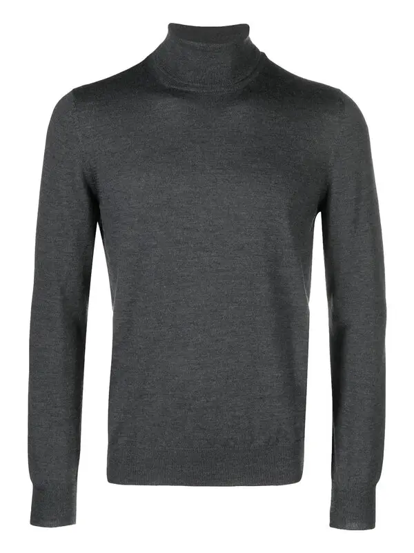 Tagliatore Virgin Wool Roll-neck Jumper - Grey