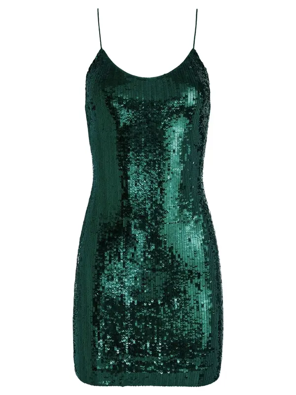 Alice + Olivia Nelle Sequin Mini Dress - Green