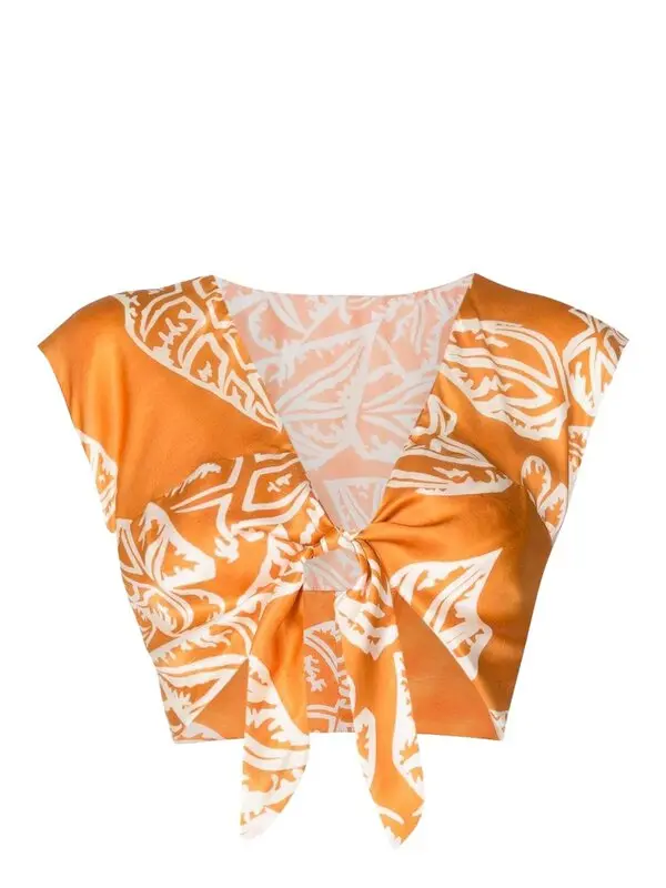 CLUBE BOSSA Front-tied Top - Orange