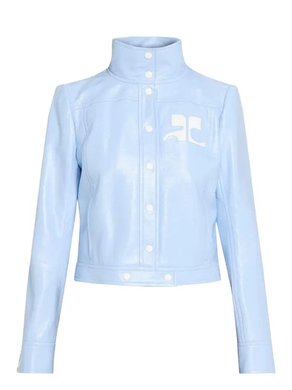 COURREGES Textured Vinyl Cropped Jacket - Sky2