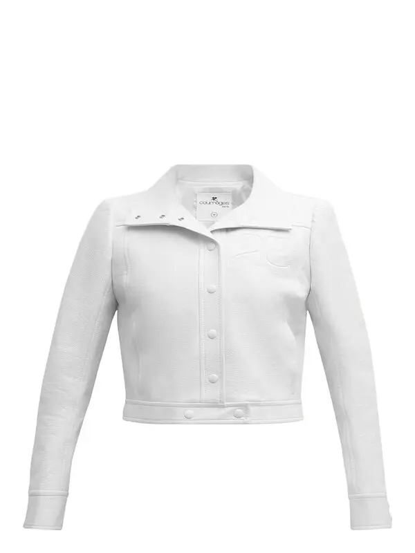 COURREGES Textured Vinyl Cropped Jacket - White