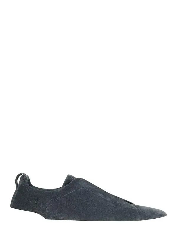 Zegna Triple Stitch Suede Sneakers - Dark Blue