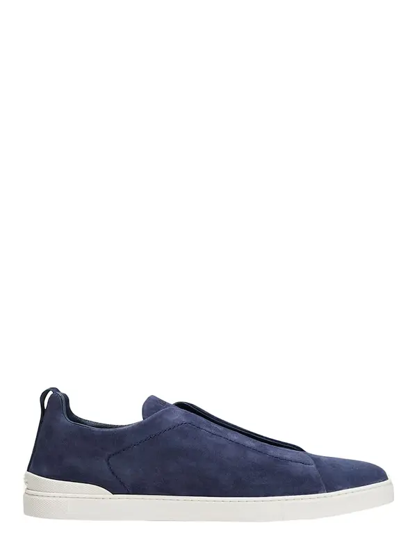 Zegna Triple Stitch Suede Sneakers - Utility Blue