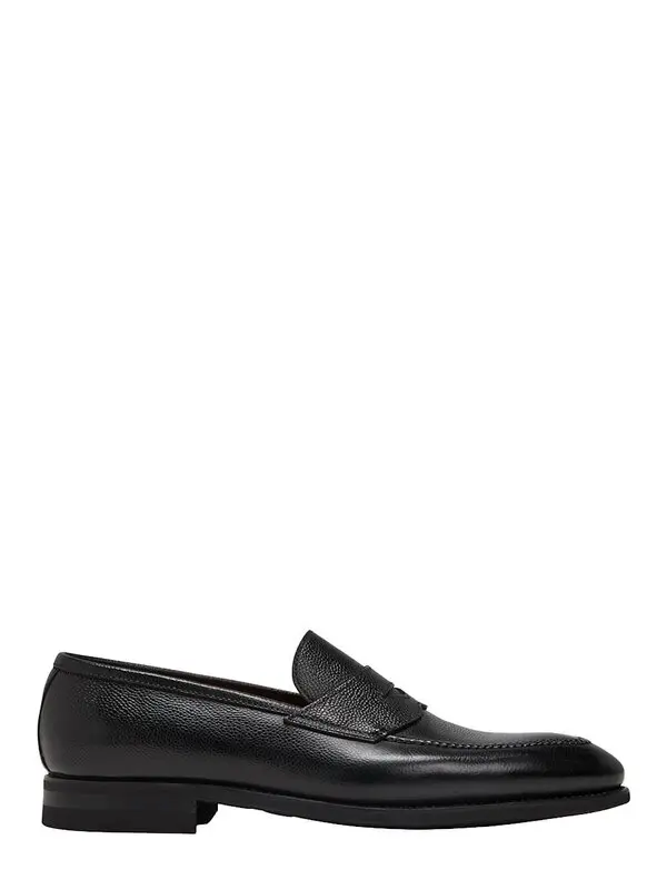 Bontoni Principe Grain Leather Loafers - Black