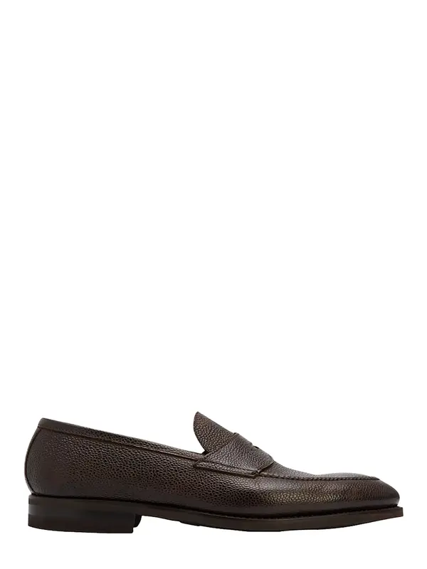 Bontoni Principe Grain Leather Loafers - Testa Di Moro