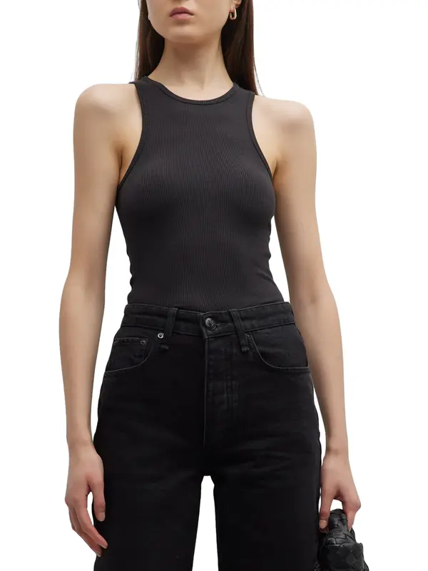 Rag & Bone The Essential Ribbed Tank Top - Black
