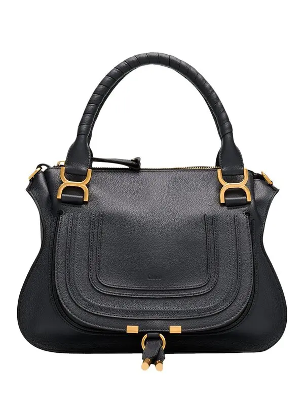 Chloé Marcie Medium Satchel Bag - Black Navy