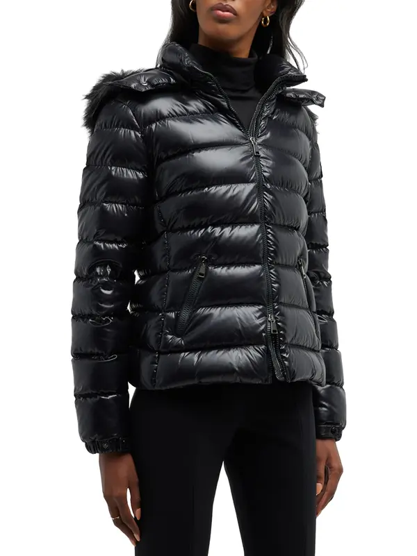 Moncler Badyf Faux Fur-trimmed Hooded Down Jacket - Black