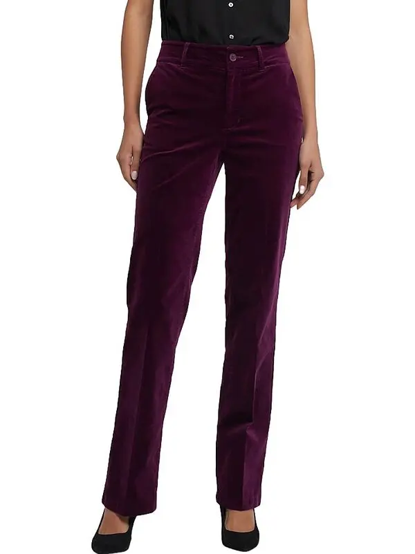 NYDJ Straight Leg Velvet Pants - Plum