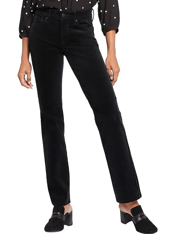 NYDJ Straight Leg Corduroy Pants - Black