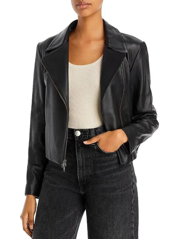 Vince Classic Leather Jacket - Black
