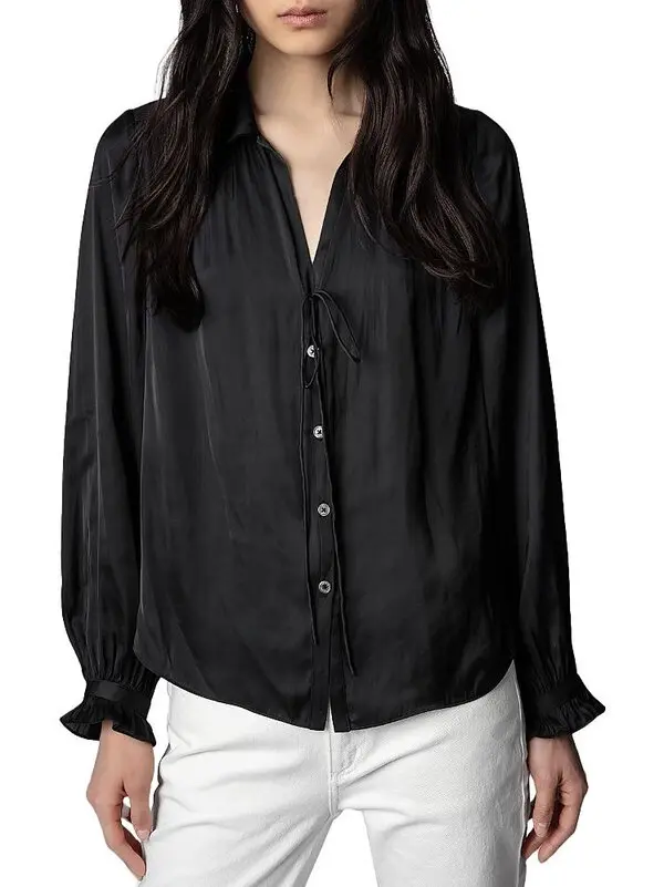 Zadig&Voltaire Tilan Tie Neck Blouse - Noir