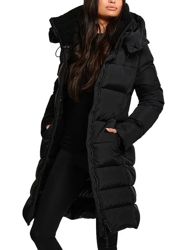 Sam. Savannah Hooded Puffer Coat - Black
