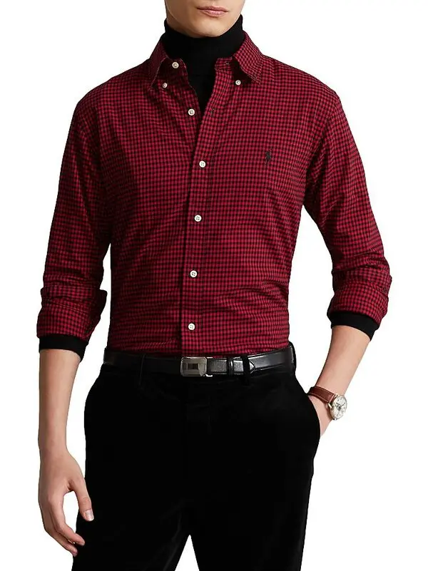 Polo Ralph Lauren Classic Fit Plaid Twill Shirt - Wine/nero