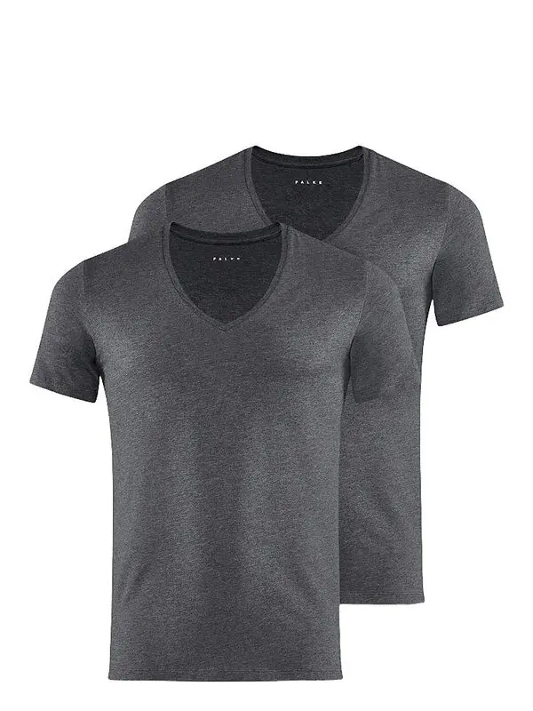Falke V Neck Tees, 2 Pk - Dark Gray