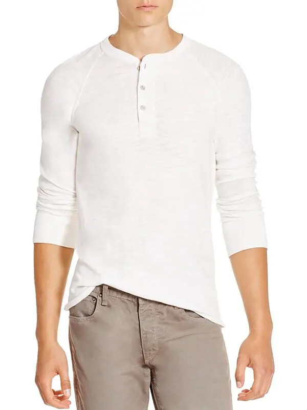 Rag & Bone Classic Flame Henley Tee - White