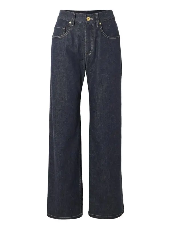 Brunello Cucinelli High-rise Straight-leg Jeans - Blue