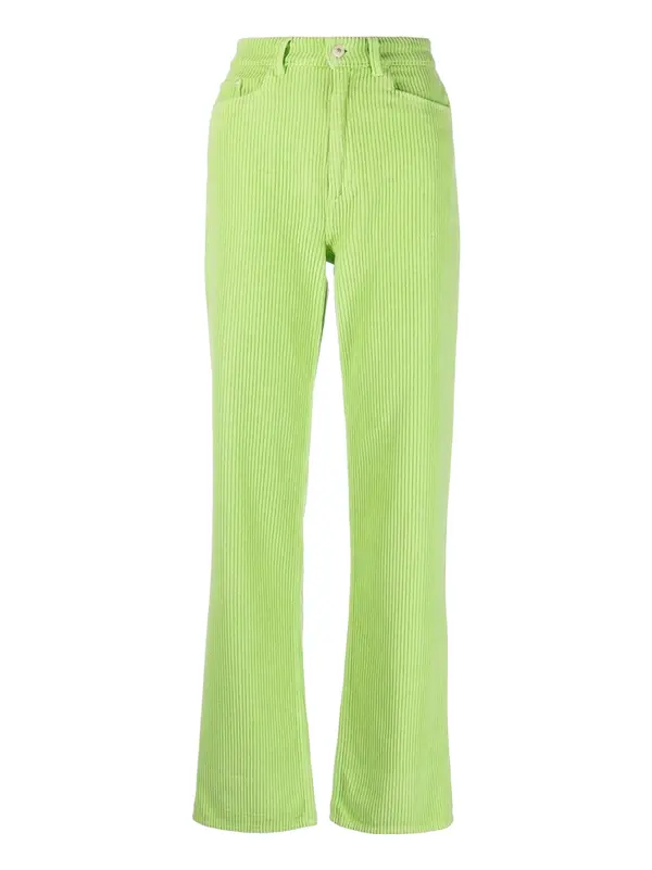 WANDLER High-waisted Corduroy Trousers - Green