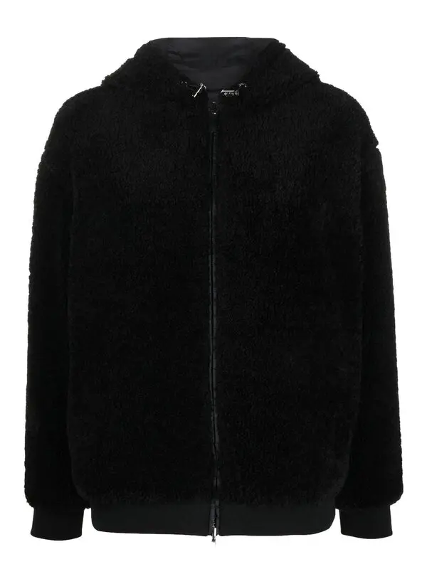 Emporio Armani Faux-shearling Reversible Jacket - Black