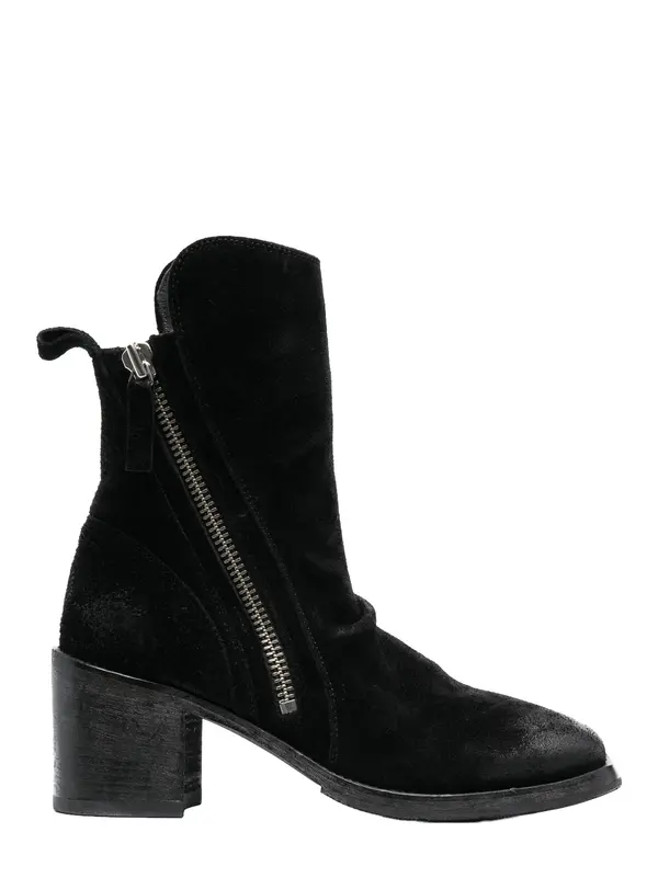 Moma 70mm Burnished-effect Suede Ankle Boots - Black