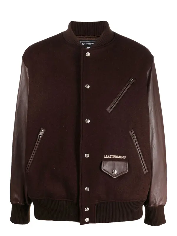 MASTERMIND WORLD Two-tone Bomber Jacket - Brown