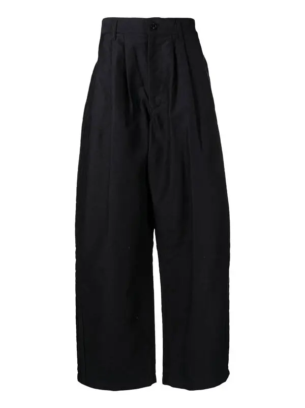 Yohji Yamamoto High-waisted Straight-leg Trousers - Black