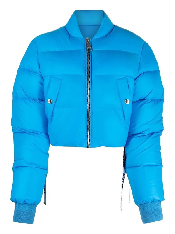 Khrisjoy Cropped Padded Bomber Jacket - Blue