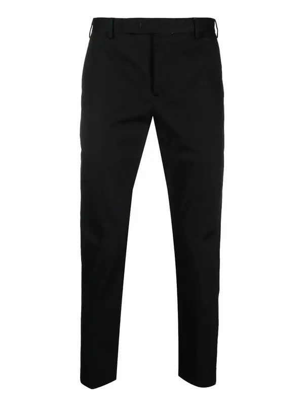 PT TORINO Slim-fit Cropped Trousers - Black