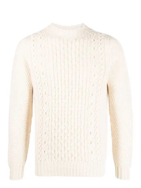 DRUMOHR Cable-knit Fitted Jumper - Neutrals