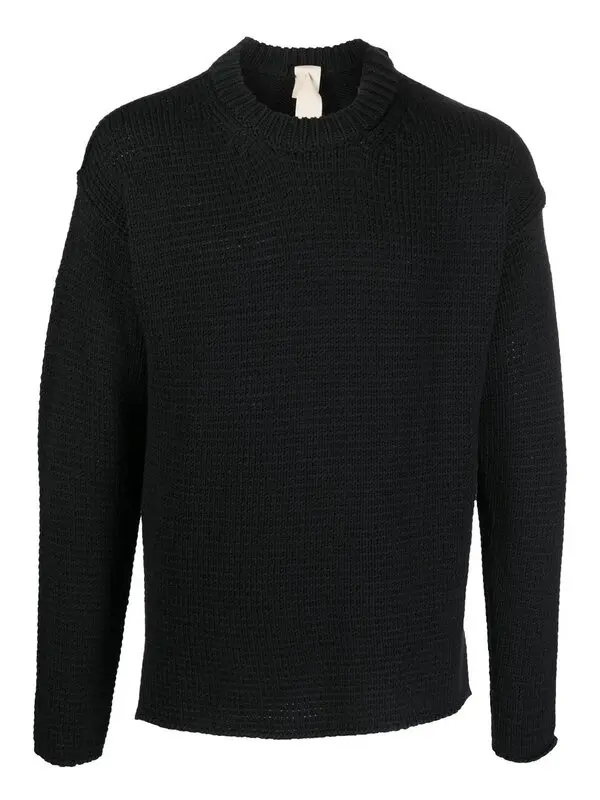 TEN C Crew-neck Knitted Jumper - Black