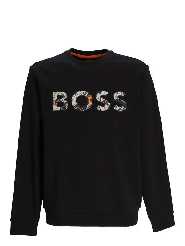 BOSS Logo-print Cotton T-shirt - Black