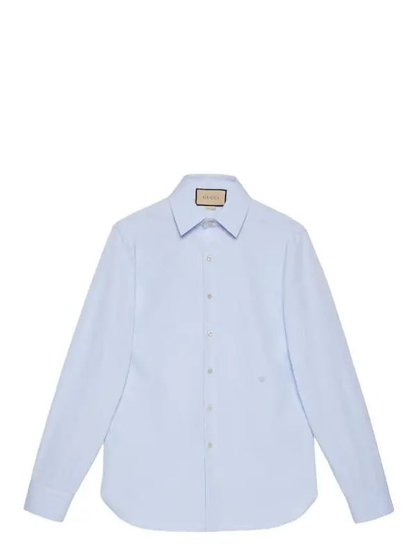 Gucci Cotton Silk Shirt With Double G - Blue