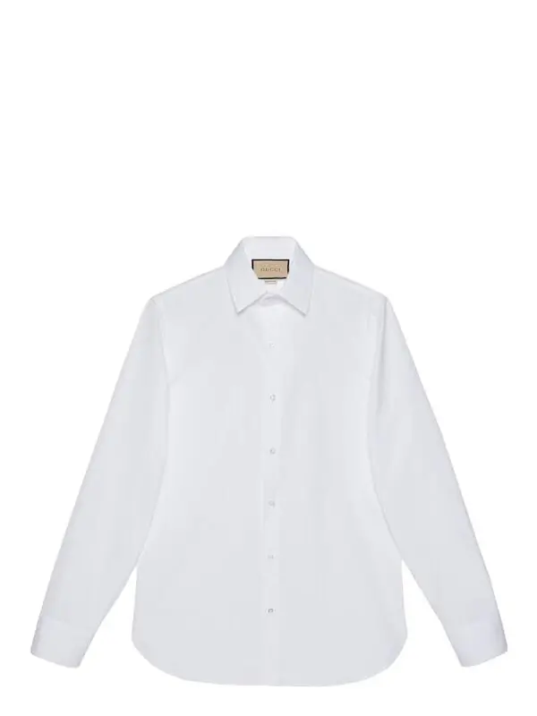 Gucci Cotton Poplin Shirt With Double G - White