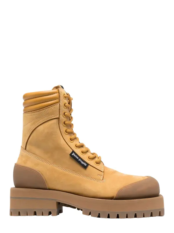 Palm Angels Square-toe Combat Boots - Yellow