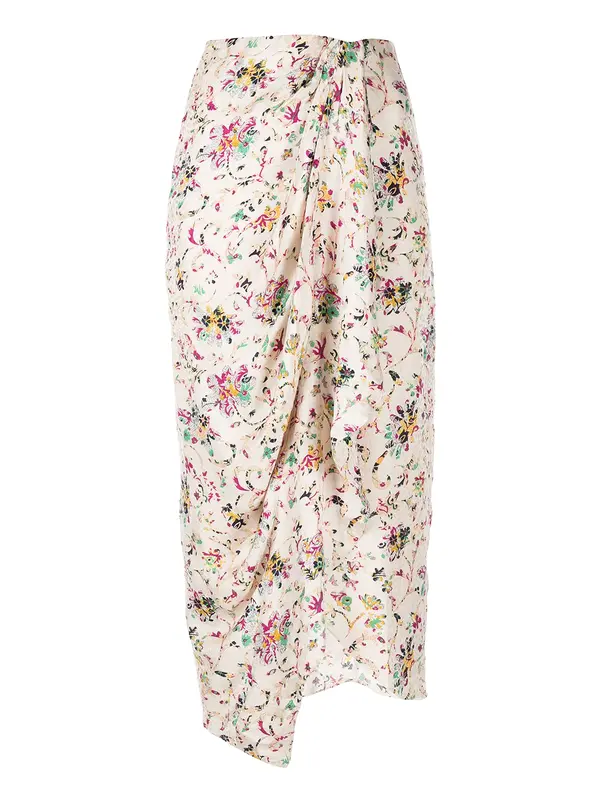 MARANT ETOILE Berthe Floral-print Midi Skirt - Neutrals